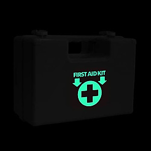 First Aid Kit Sign Glow in The Dark 4 Pack 6"x 6"First Aid Kit Inside Signs Stickers Photoluminescent, Glows for Up to 8 Hours