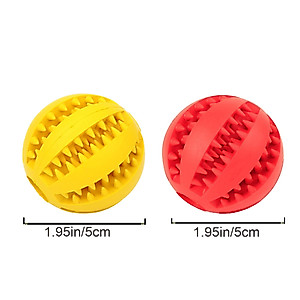 Sunglow 2 Pack Dog Toy Ball,Nontoxic Bite Resistant Teething Toys Balls for Small/Medium/Large Dog and Puppy Cat, Dog Pet Food Treat Feeder Chew Tooth Cleaning Ball Exercise Game IQ Training Ball