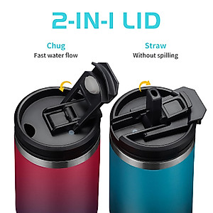DIGJUPER 30 OZ Tumbler with Handle - Leak-Proof Coffee Mug Insulated Tumbler with Flip & Straw Lid, Carrier Bag, Stainless Steel Water Bottle Fits Cup Holder, Water Cup Travel Tumbler