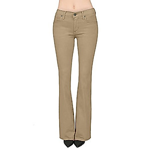 Hybrid & Company Women's Skinny Bootcut Stretch Pant P31699BLX Beige/Khak 20