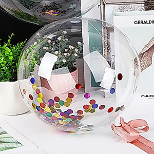 NOVWANG 15Pcs 36 Inches Bobo Bubble Balloons Pre Stretched Large Transparent Latex Balloons for Christmas Wedding Birthday Party Decoration (36 Inches)