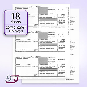 "New" 1099-NEC Forms for 2022, 4-Part Tax Forms, Vendor Kit of 25 Laser Forms and 25 Self-Seal Envelopes, Forms Designed for QuickBooks and Other Accounting Software