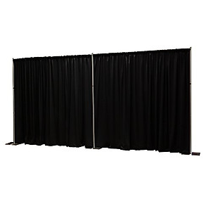 OnlineEEI, Portable Pipe and Drape Backdrop Kit, 8ft x 20ft Breakapart, Black Drapes (BBD9990820CDPR750)
