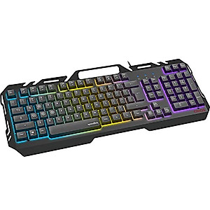 Speedlink ORIOS Metal Gaming Keyboard with RGB LED Lighting, Anti-Ghosting, 12 Multifunctional Keys for PC, Black