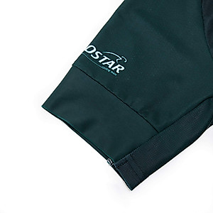 Mens Cycling Jersey Short Sleeves Mountain Bike Shirt MTB Top Zipper Pocket Reflective Green