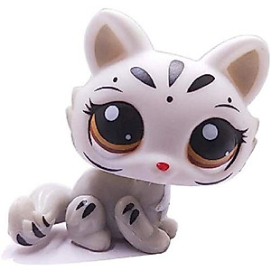 Black & White Big Eye Cat Mini Pet Shop - LPS Action Figure, Rare Short Hair Kitten Toy for Kids