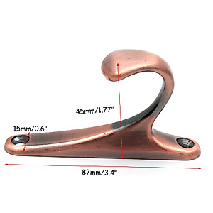 Rannb Single Hook Robe Towel Coat Wall Mounted Hook Red Copper Tone -Pack of 6