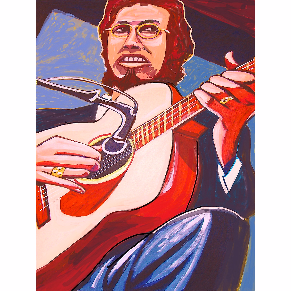 DAVID BROMBERG PRINT POSTER man cave guitar cd lp record album vinyl martin d-18 american roots how late'll ya play til?