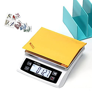 110 lb (50 kg) Digital Postal Scale, Piece Counting, Wide Stainless Steel Pan, AC Adapter, Backlit LCD, Multiple Weight Unit, Capacity: Max 50 kg (110 lb), MIN 5 g (0.2 oz), Division 1 g / 0.1 oz