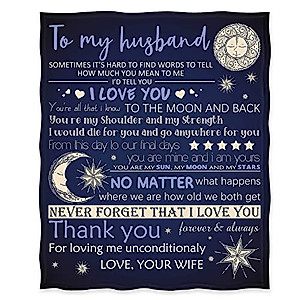 Jekeno Throw Blanket Gifts to My Husband Blanket Gifts for Husband, Bedding Sofa Couch Decor Present for Valentine's Day Anniversary Birthday from Wife 50"x60"