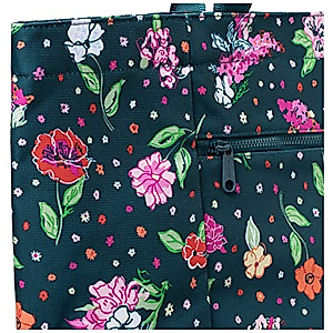 Vera Bradley Women's Recycled Lighten Up Reactive Drawstring Family Tote Bag, Hope Blooms Teal, One Size