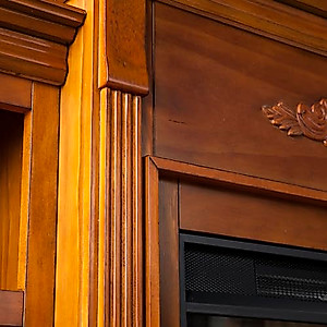 SEI Furniture Tennyson Electric Fireplace with Bookcases, New Glazed Pine