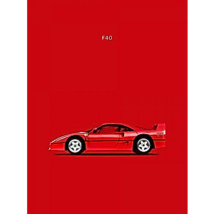 Ferrari F40 by Mark Rogan - 12x16 Art Print Poster
