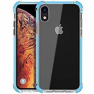 MATEPROX Compatible with iPhone XR Case Clear Anti-Yellow Heavy Duty Bumper Protective Shockproof Case for iPhone XR 6.1'' (Blue)