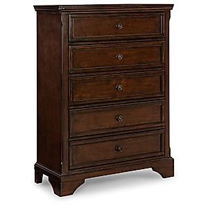 Signature Design by Ashley Brookbauer Traditional 5 Drawer Chest, Dark Brown