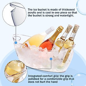 Ice Bucket 2 PCS,Acrylic Ice Buckets for Parties, Mimosa Bar Supplies Beverage Tub and Scoops for Champagne Beer Sparkling Wine Cocktails（5.5L）Extra Large Model (Clear)