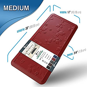 nbstep Anti Fatigue Mats for Kitchen Floor – 3/4 Inch Thick Comfort Kitchen Mat, Standing Desk Mat – Cushioned Memory Foam at Kitchen House Sink Office – Non Slip, Waterproof – Medium 17" x 39" Red