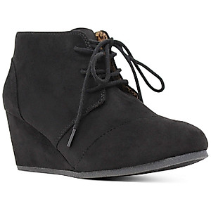 MARCOREPUBLIC Galaxy Girls Kids Childrens Wedge Boots - (Black) - Little Kid 2