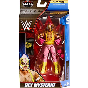 Mattel WWE Rey Mysterio Top Picks Elite Collection Action Figure, Articulation & Life-Like Detail, Interchangeable Accessories, 6-in