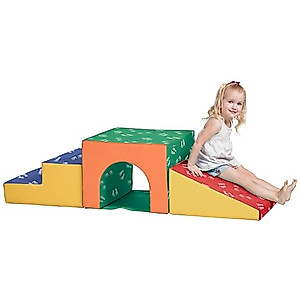 ECR4Kids SoftZone Single Tunnel Climber, Toddler Playset, Assorted, 3-Piece