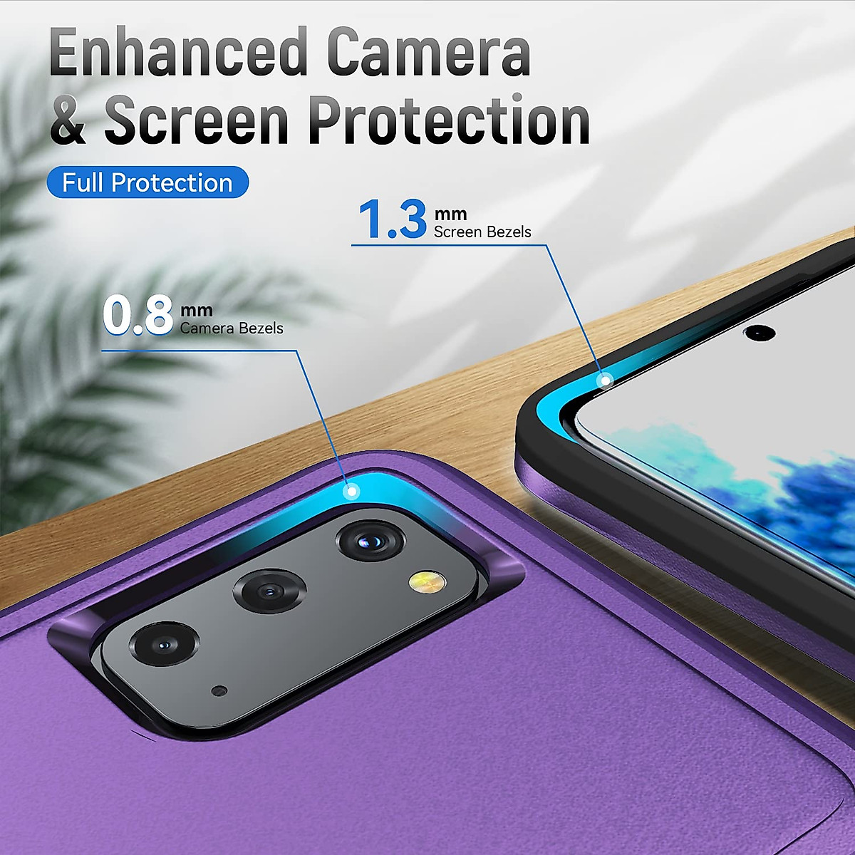 Warsia for Galaxy S20 Case,Samsung S20 Case,with Screen Protector [Military Grade Drop Tested] Heavy-Duty Tough Rugged Shockproof Protective Case for Samsung Galaxy S20 6.2 inch, Purple