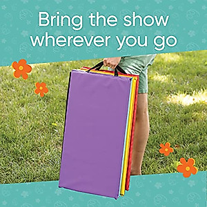 HearthSong 5-Panel Colorful Rainbow Folding Kids' Gymnastics Tumbling Mat for Active Play, with Carrying Handles, 77 Inches Long x 30 Inches Wide
