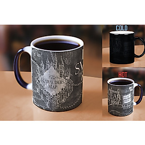 Morphing Mugs Harry Potter - Marauder's Map - Black and White - I Solemnly Swear - Mischief Managed - One 11 oz Color Changing Ceramic Mug – Image Revealed When HOT Liquid Is Added!