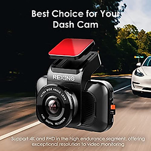 RexingUSA 256GB microSDXC UHS-3 4K Full HD Video High Speed Transfer Monitoring SD Card with Adapter for Dash Cams, Surveillance System, Security Camera, & Body Cam