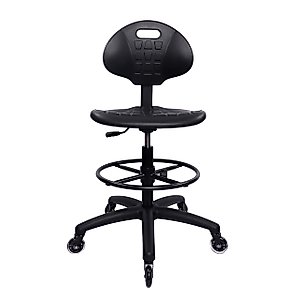 TAKE UR SEAT® Deluxe Polyurethane Drafting Lab Stool Chair, 18" Adjustable Footring, 10" Adjustable Height, Heavy Duty,Shipped Within 24 Hours Rubber Casters