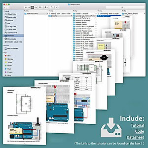 Smraza Ultimate Starter Kit with Tutorial, Breadboard Holder, Jumper Wires, Resistors, DC Motor Compatible with Arduino R3 Project Compatible with Mega 2560 Compatible with Nano