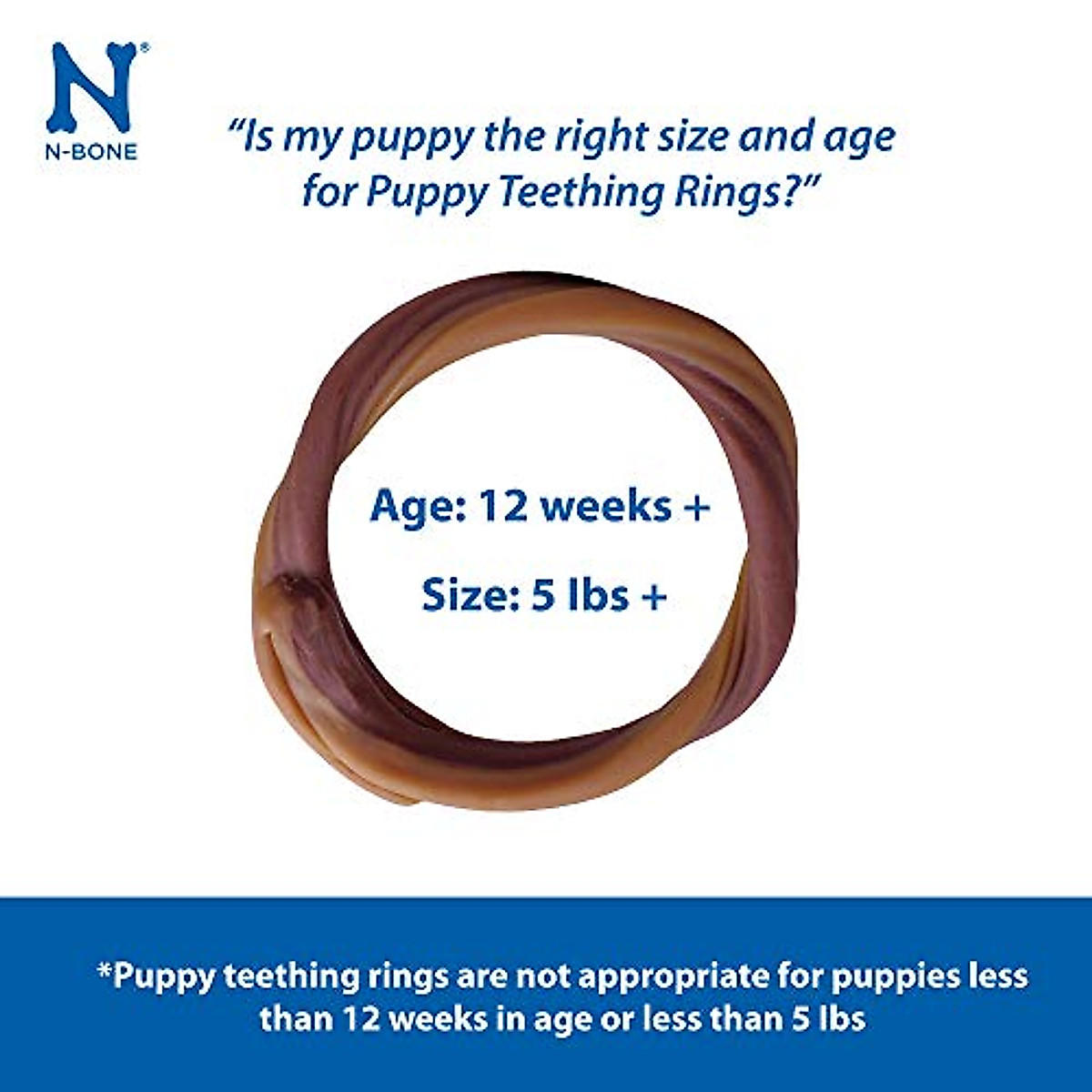 N-Bone Puppy Teething Ring Pumpkin Flavor, 3.6 Oz, 3 Rings