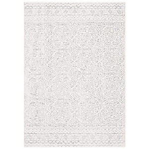 MARTHA STEWART x SAFAVIEH 2' 6" x 4' Ivory/Light Grey MSR8933A Sabrina Entryway Living Room Foyer Bedroom Kitchen Accent Rug