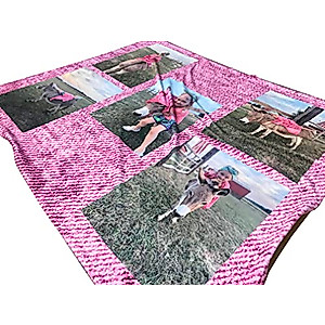 Customized Blankets with Photos – Personalized Photo Blankets for Family, Birthday, Anniversary – Soft Fleece Picture Collage Blanket (Best Dad Ever)