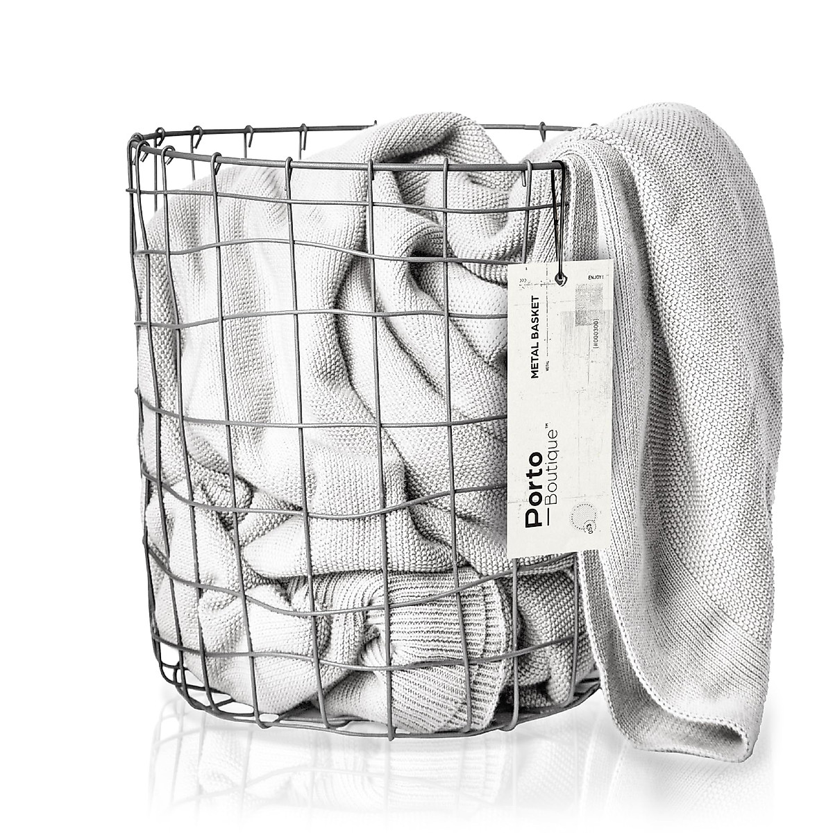 8"D x 6"W x 8"H Wire basket for blankets, kids toys, food and organized pantries. Cool designed metal round storage blanket to this round wire basket to decorate your bedroom and living room
