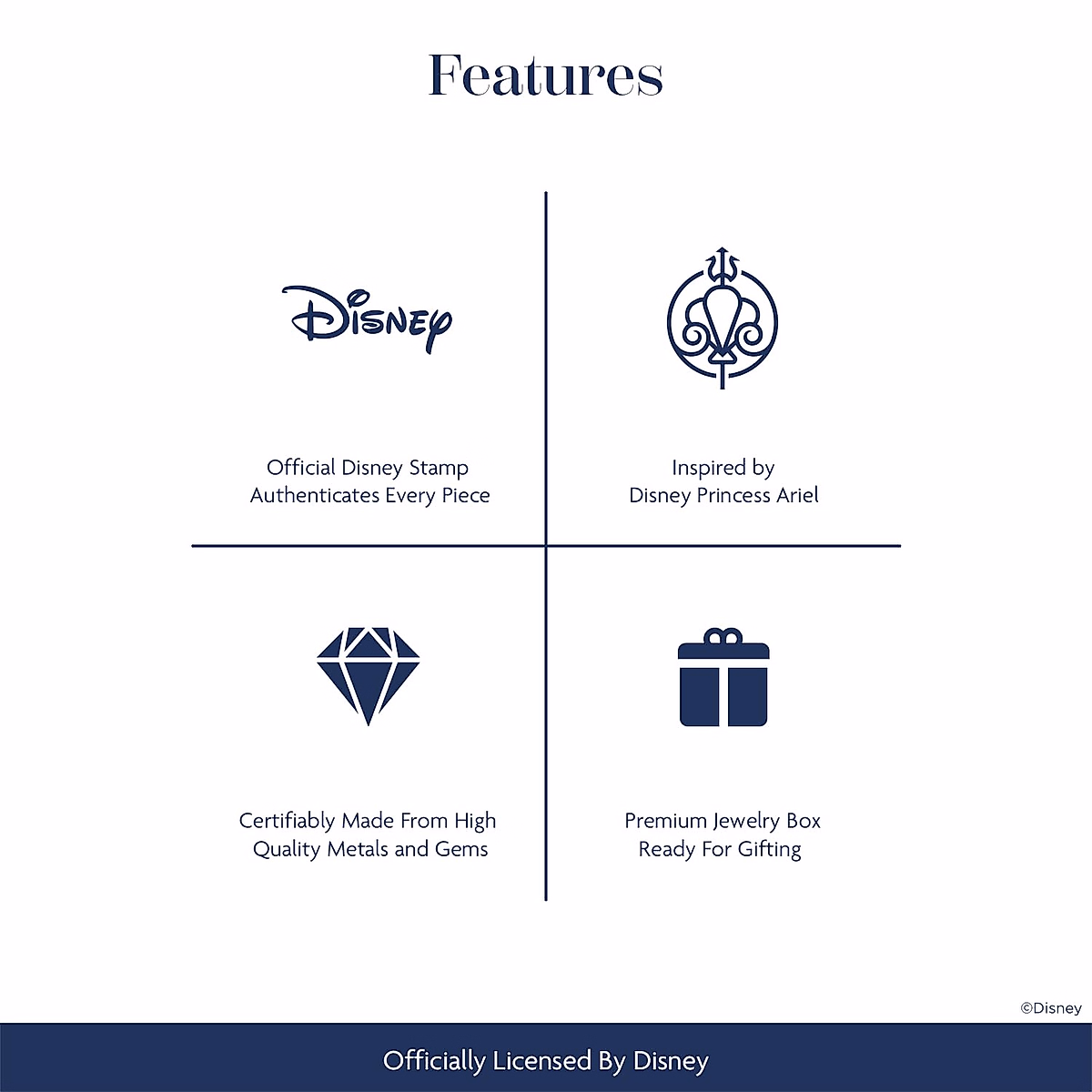 Jewelili Enchanted Disney Fine Jewelry Sterling Silver and 10K Rose Gold with 1/10cttw Diamonds and Amethyst Ariel Shell Tiara Ring, Size 9