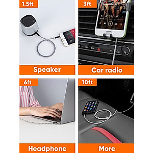 CableCreation 3.5mm Audio Cable 10FT/3m, 3.5mm Stereo Auxiliary Aux Cable Compatible with Phones, Headphones, Laptops, Phones, Car/Home Stereo, Speaker & More, Pink