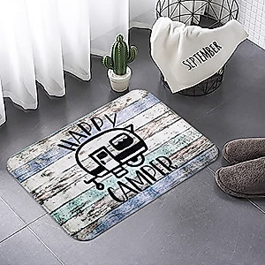 16x24 inches Happy Camper Non-Slip Doormat Bath Mat,Entrance Rug for Front Door Kitchen Floor Bath Tub Bedroom