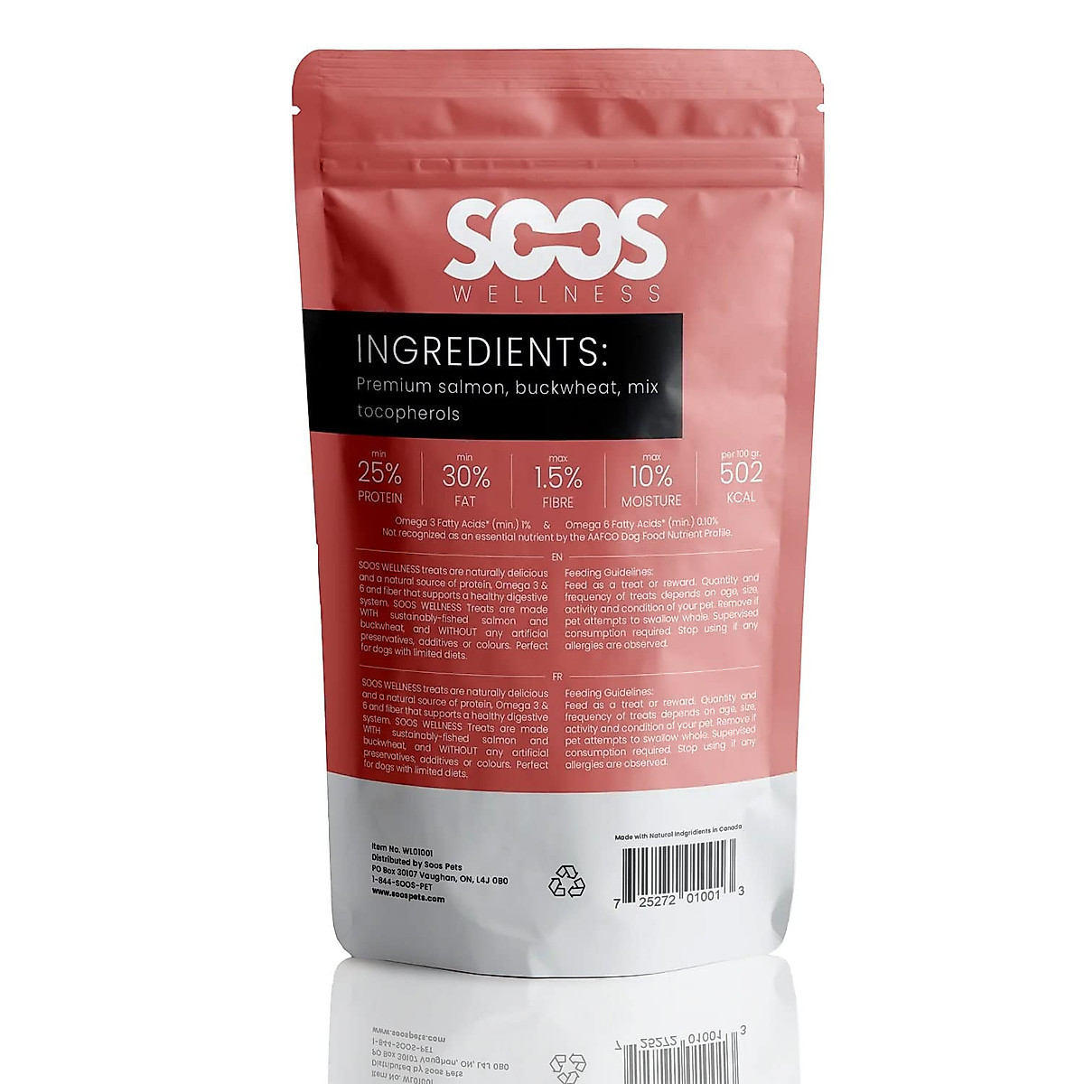 SOOS Salmon Dog Treats Training Dog Treats Dog Chews Cat Treats All Natural Dogs and Cats Wellness Treat for Pets - 1x Pack 113gr / 4oz