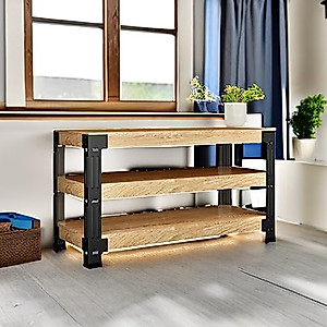 FLEXIMOUNTS Universal Steel Work Bench Leg Kit, Garage Storage Shelving Frame Workbench Customizable in Sizes and Colors, Maximum 96" Length, 48" Width, 35.4" Height, Black,Lumber Not Included