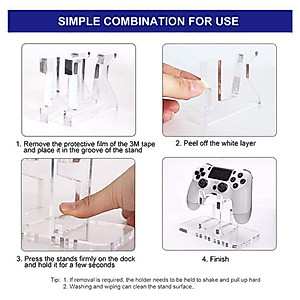 WKshuFT Game console handle bracket, environmentally friendly acrylic wall-mounted desktop bracket. Used to store game console handles in the living room (black)