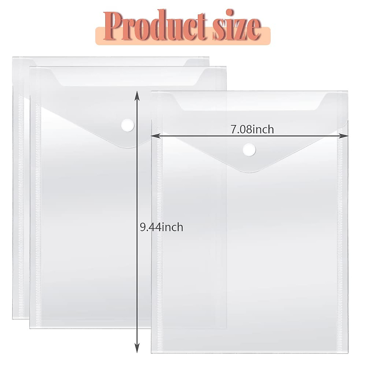 Vmiapxo 40 Pack Stamp and Die Storage Pockets, Reusable Small Plastic Envelopes Waterproof Sticker Organizer Receipt Holder Photo Storage Folders (7" x 9.4")