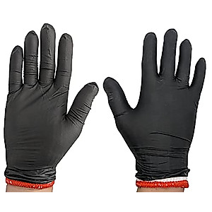 HDMNDD Black Disposable BBQ Gloves Kit with 50 Heavy Duty Textured Fingertip Grips and 2 heat resistant, washable, reusable Glove Liners for Grill BBQ Cooking Gloves, Meat Gloves for Pulling Meat