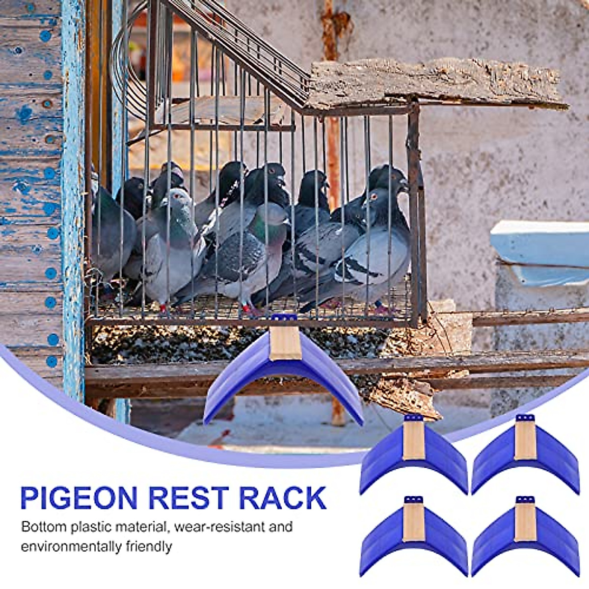 balacoo 4pcs Dove Rest Stand Lightweight Pigeons Bird Perches Plastic Wood Roost Bird Dwelling Support Cage Accessories for Dove Pigeon and Other Birds