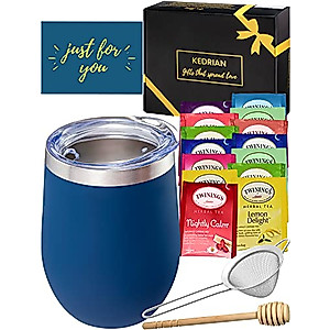 KEDRIAN Tea Gift Box Set, Tea Gift Sets, Tea Sets For Women & Men, Tea Gifts For Tea Lovers Women, Tea Gift Baskets, Sick Care Package For Sick Friend, Variety Tea Sampler Gift Set Box for Tea Lovers