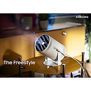 SAMSUNG 30”- 100” The Freestyle Smart Portable Projector, FHD, HDR, Indoor/Outdoor Home Use, Big Screen Experience, 360 Sound, SP-LSP3BLAXZA, 2022 Model (Renewed)