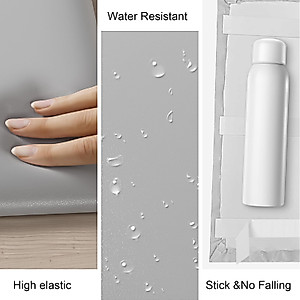 Elvone Upholstered Headboard Panels, 6 Panels Sized 7.8" x 15.7" Peel and Stick Padded Wall Panels for Kids, 3D Anti-Collision Wall Mounted Bed headboard for Full, Grey