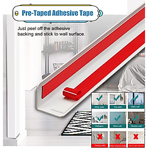 White Corner Shield for Walls with Pre-Tape Adhesive, 39 43 47 51 55 59 63 67inch Long, Waterproof PVC Corner Guard Edge Protectors, Anti-bumping Strips ( Color : 2cm(4/5") Wide , Size : 170cm/67in )