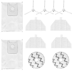 Replacement Spare Parts For Roidmi EVA Robotic Vacuum Cleaner,Accessories Kit Includes 4 Side Brushes,2 Mop Pads,4 Hepa Filters,2 Dust Bags
