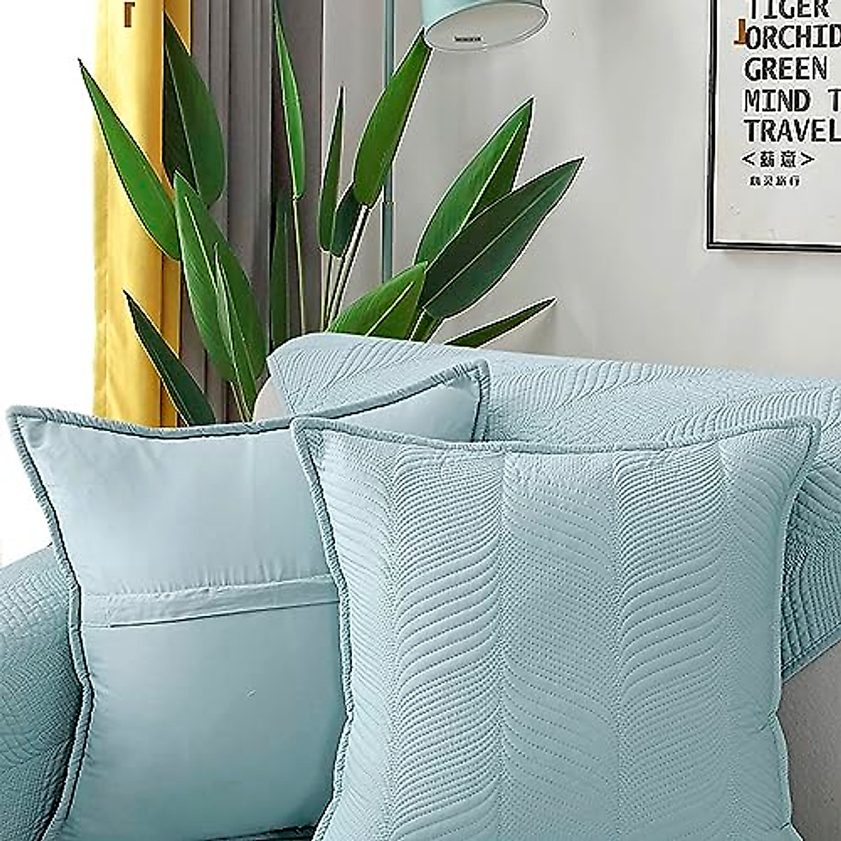 LIANGLAOI Couch Sofa Cover for 1 2 3 4 Seater,Solid Color Cotton Quilted Non-Slip Sectional Couch Covers Sofa Slipcover for Dogs,Children,Pets Furniture Protector-Blue,1pc-70x120cm