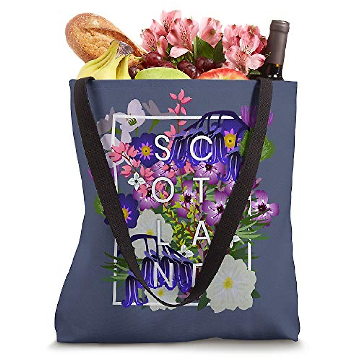 Flowers of Scotland Word Art - Scottish Pride Tote Bag